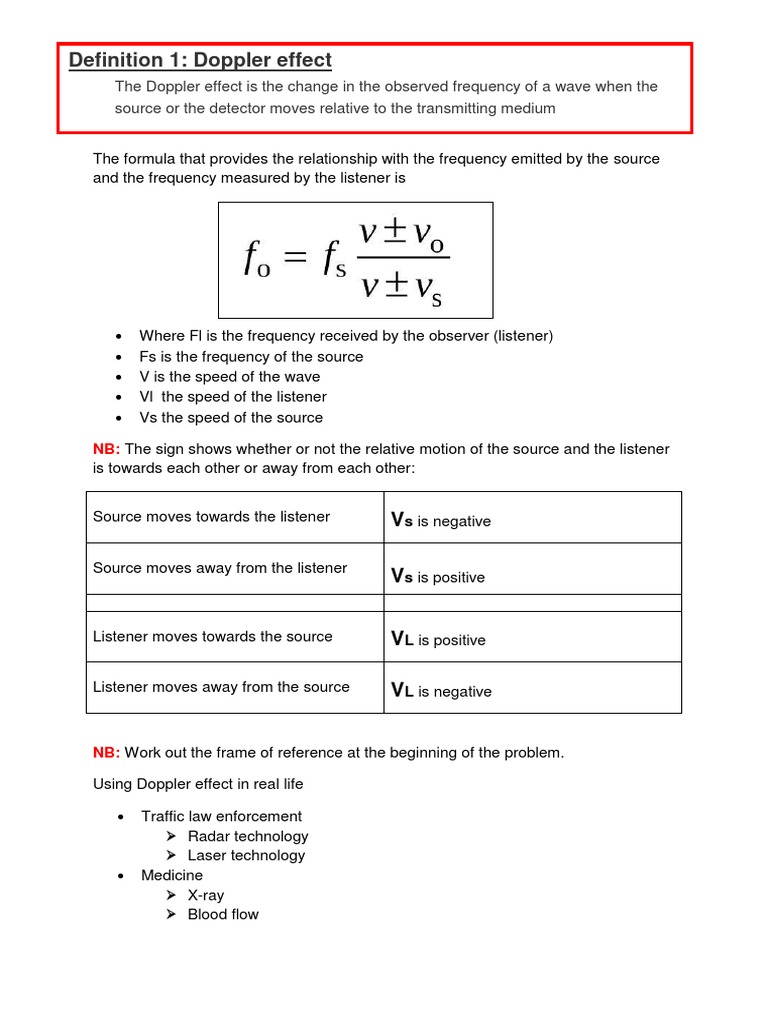 Doppler Effect | PDF | Science & Mathematics
