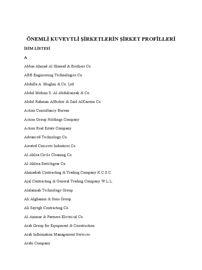 Profiles of Major Kuwaiti Companies | PDF | Switch | Industries