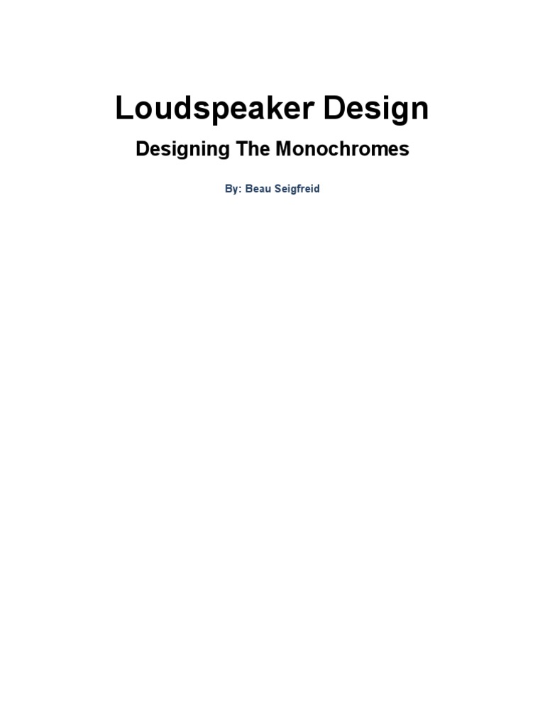 Loudspeaker Design | PDF | Loudspeaker | Electronics