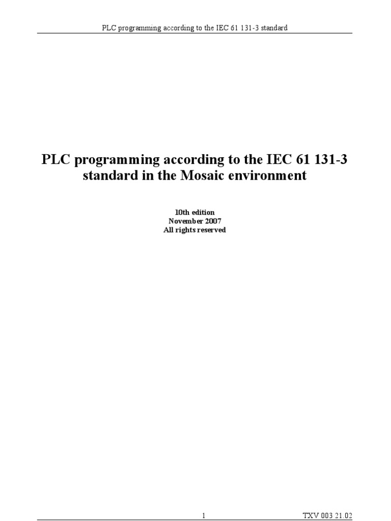 PLC Programming According To The IEC 61 131-3 | PDF | Data Type ...