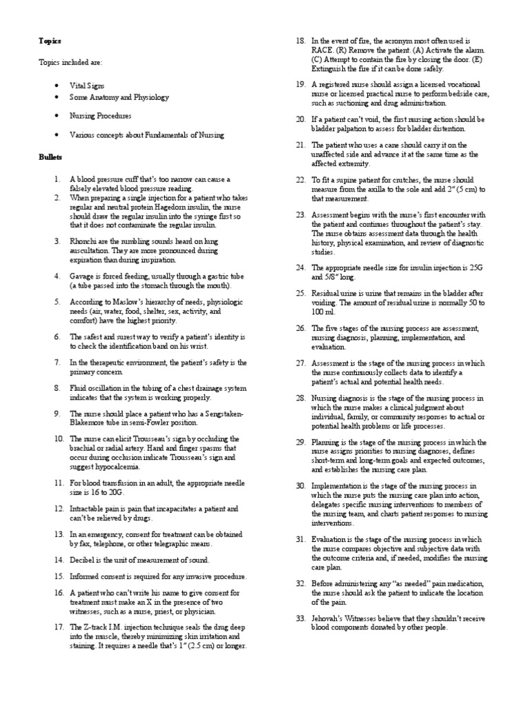 Nursing Bullets | Download Free PDF | Medical Diagnosis | Nursing