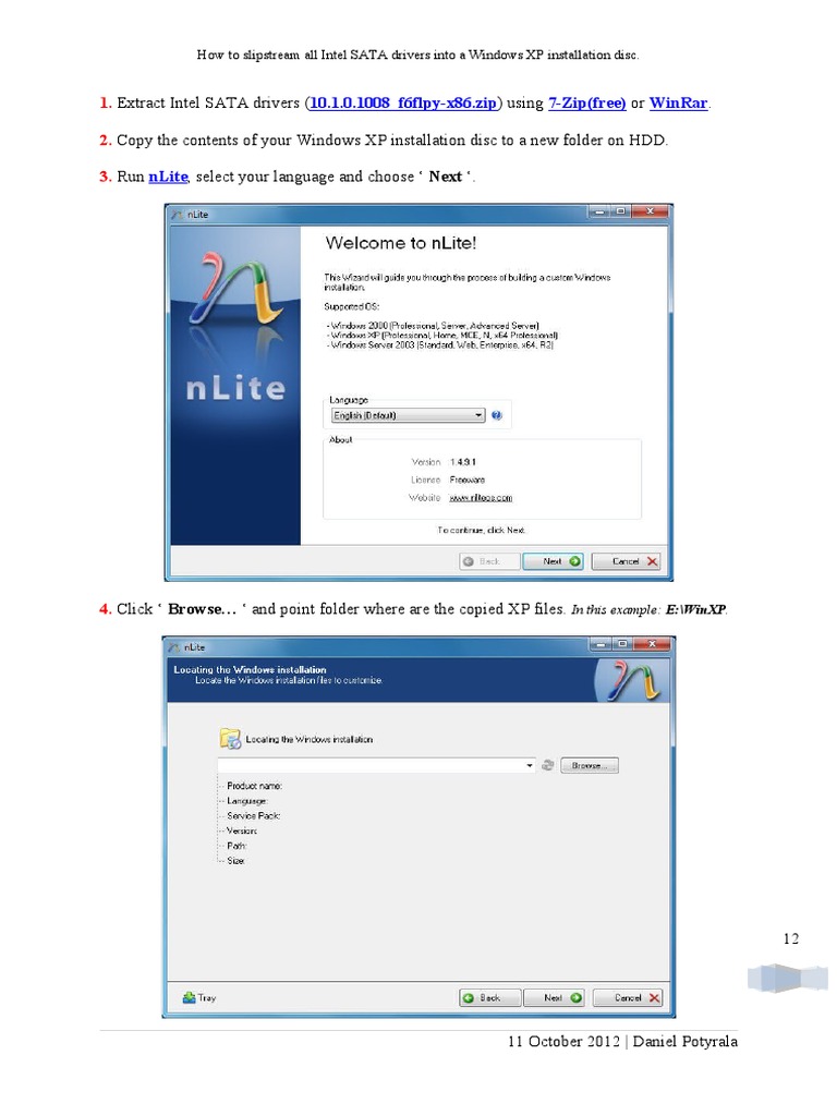 How To Slipstream All Intel SATA Drivers Into A Windows XP Installation ...