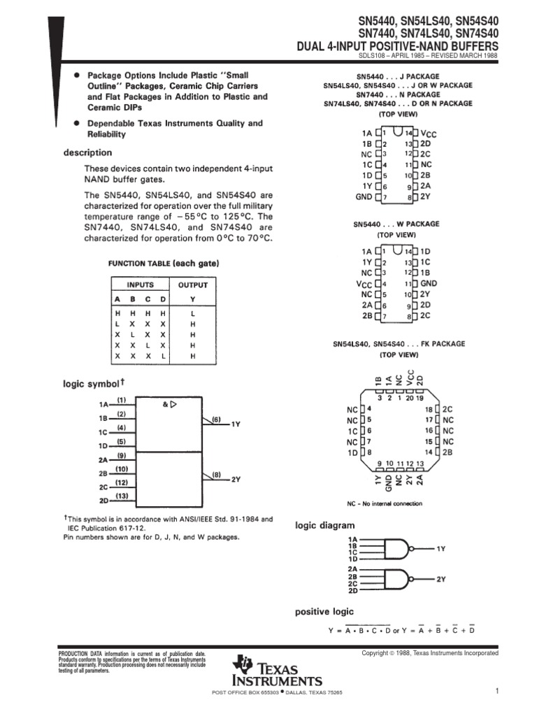 7440 Datasheet 2 PDF | PDF