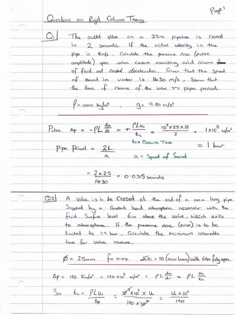 Rigid Column Theory Examples | PDF