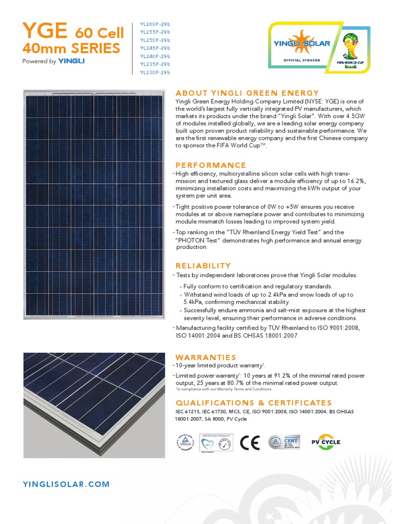 Brochure - Yingli YGE 60 Cell Series - YL230-235-240-245-250-255-260P ...