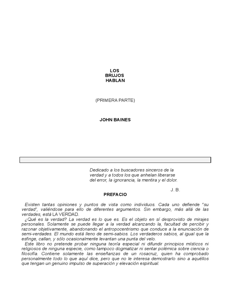 John Baines - Los Brujos Hablan 1 | PDF | Mente | Rosacruces