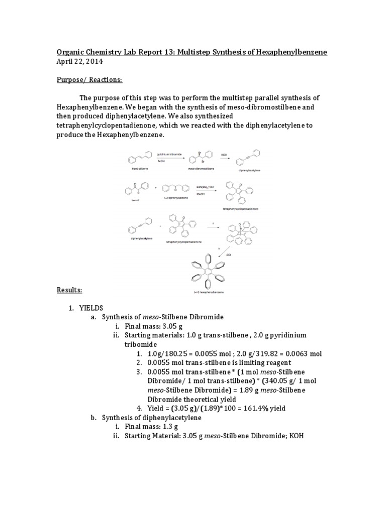 OCHEM Lab 13 Scribd | PDF | Chemical Synthesis | Chemical Reactions