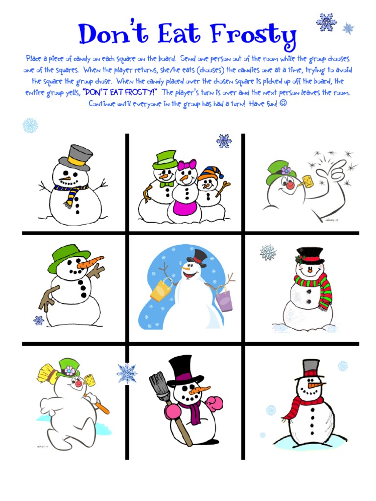 Don't Eat Frosty Game Instructions | PDF | Sports | Leisure