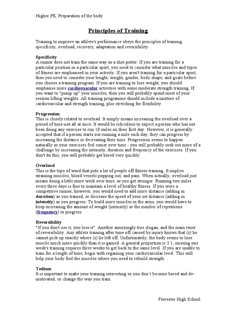 Principles of Effective Training: A Comprehensive Breakdown of the Key ...