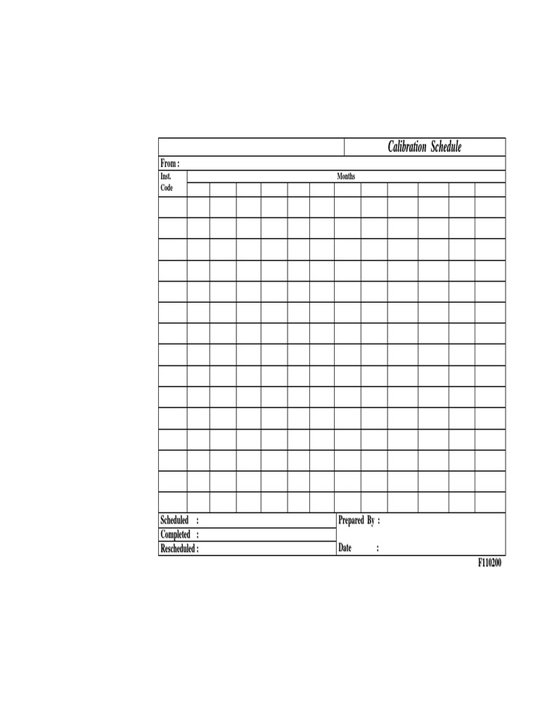 Calibration Schedule Document | PDF