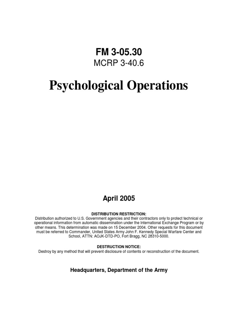 Field Manual (FM) 3-05.30 Psychological Operation MCRP 3-40.6 April 15 ...