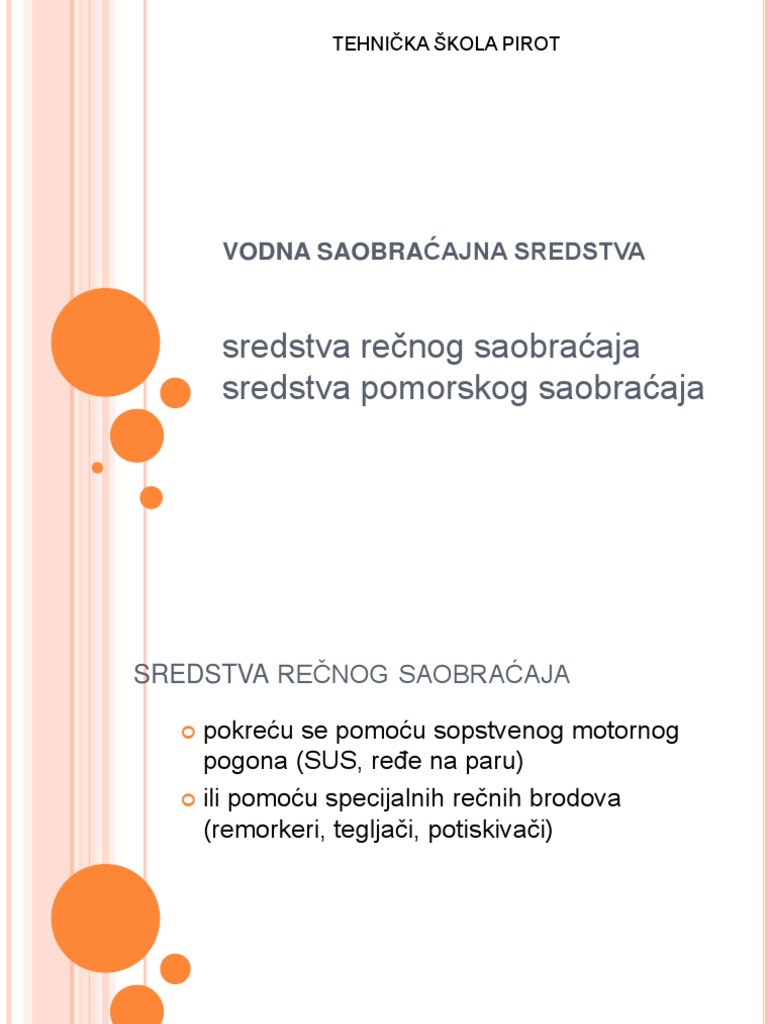 Vodna Saobracajna Sredstva | PDF
