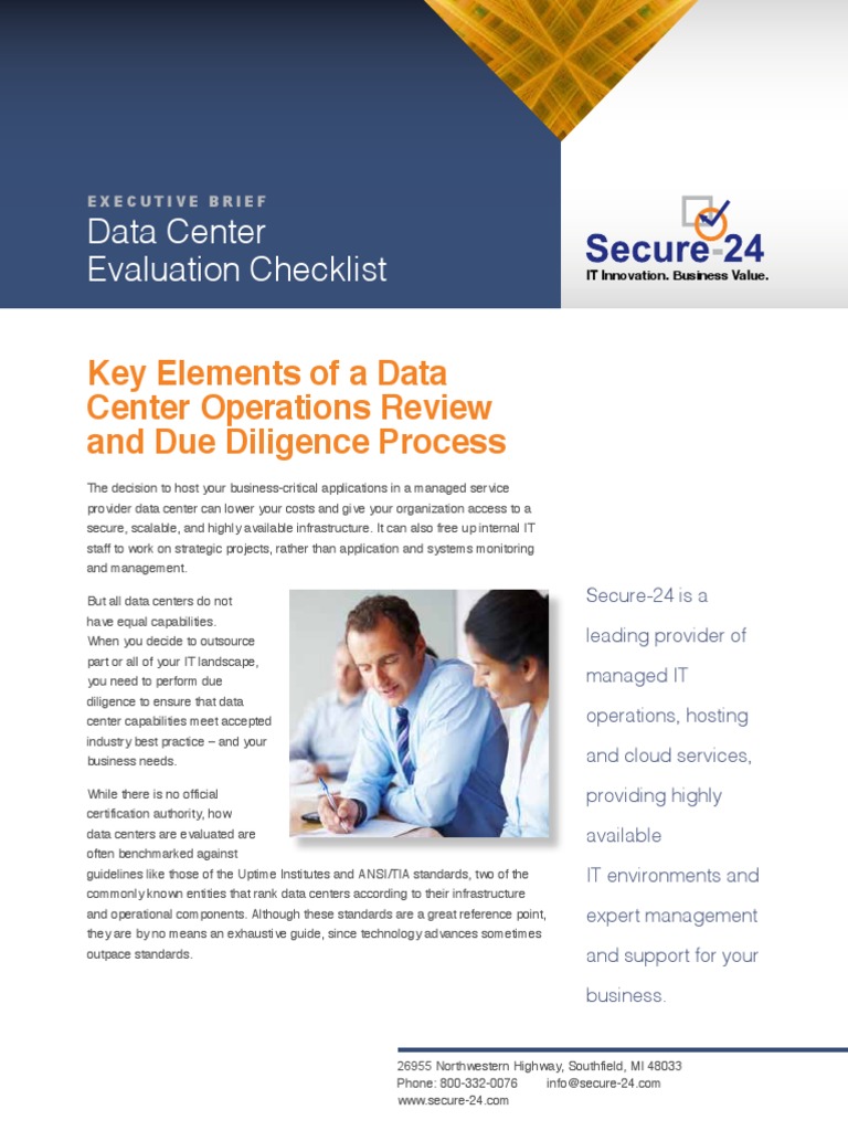Data Center Evaluation Checklist | PDF | Data Center | Disaster Recovery
