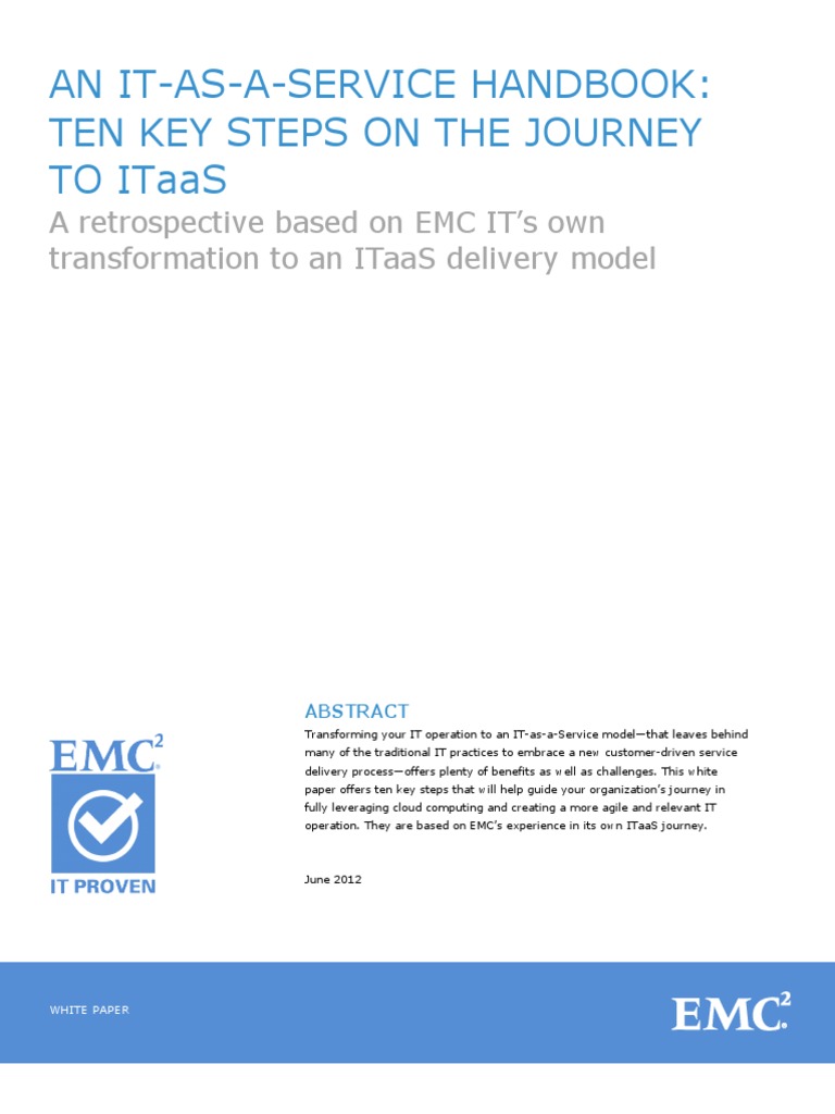 ITaaS - EMC2 IT-as-a-Service Handbook | PDF | Itil | Cloud Computing