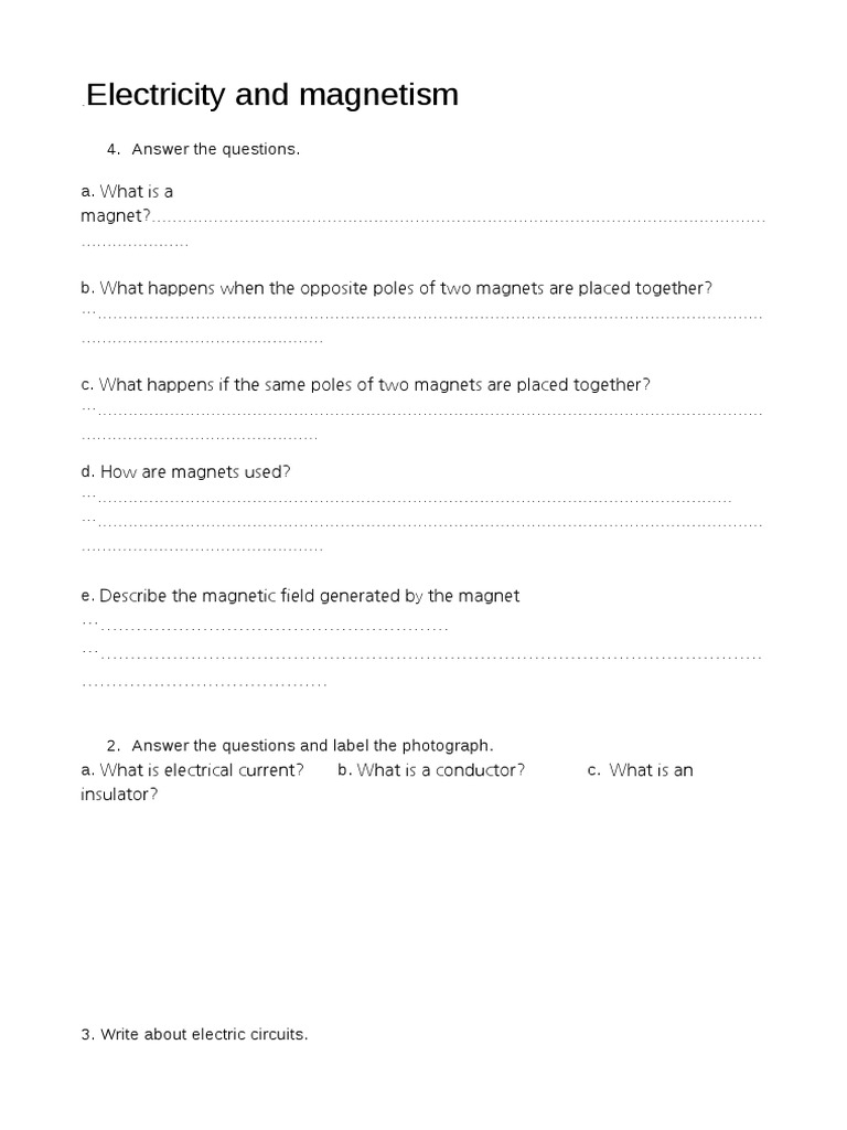 Understanding Electricity and Magnetism | PDF | Teaching Methods ...