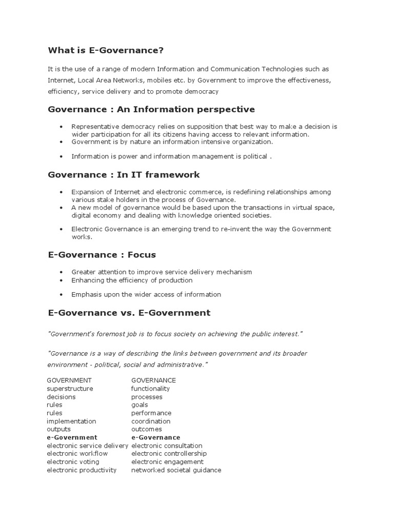 E Governance | PDF