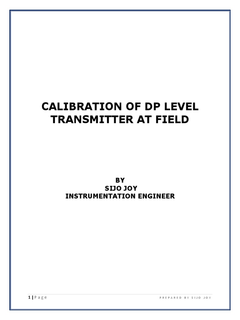 DP Level Transmitter Calibration | Calibration | Transmitter | Free 30 ...