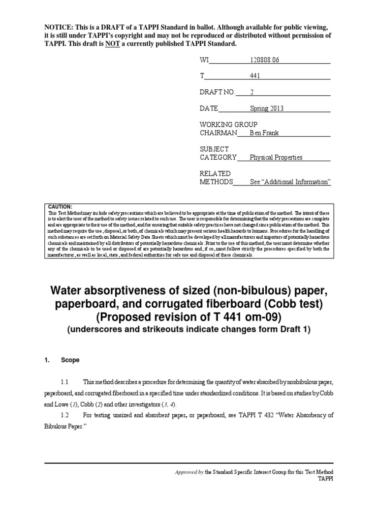 Tappi 441 | PDF | Paper | Safety