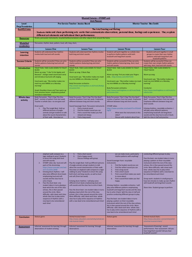 Music Stomp Unit | PDF | Rhythm | Drum