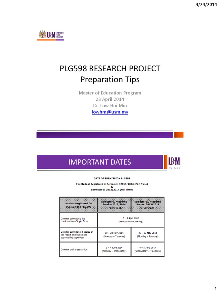 USM PLG 598 Research Thesis Preparation Tips and Common Errors | PDF | Intention | Attitude ...