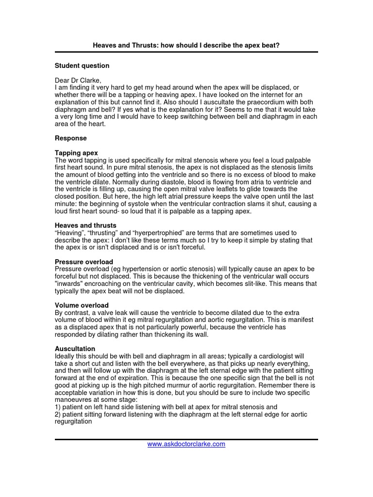 Describing Apex Beat | Heart | Ventricle (Heart)