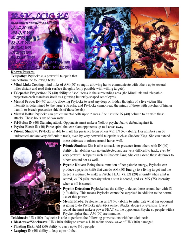 Psylocke | PDF | Telepathy | Nature
