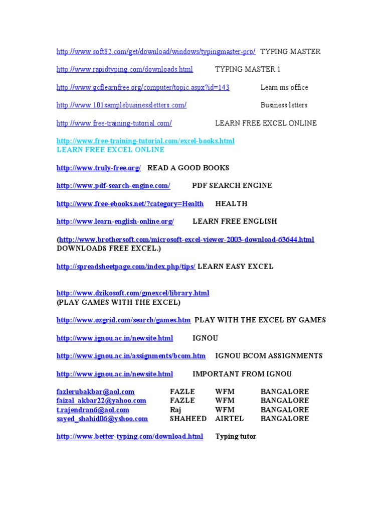Essential Free Learning Resources | PDF