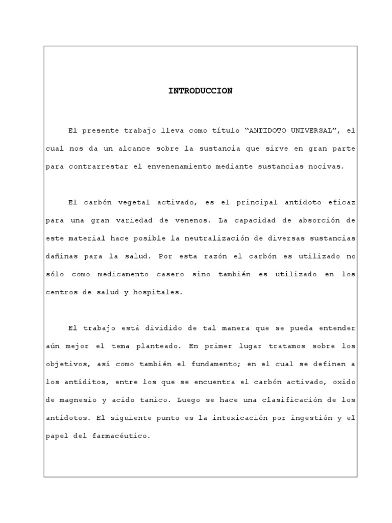Antidoto Universal | PDF | Compuestos químicos | Química