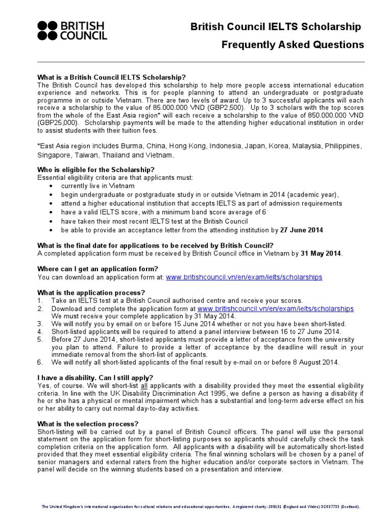 British Council IELTS Scholarship Guide | PDF | International English ...