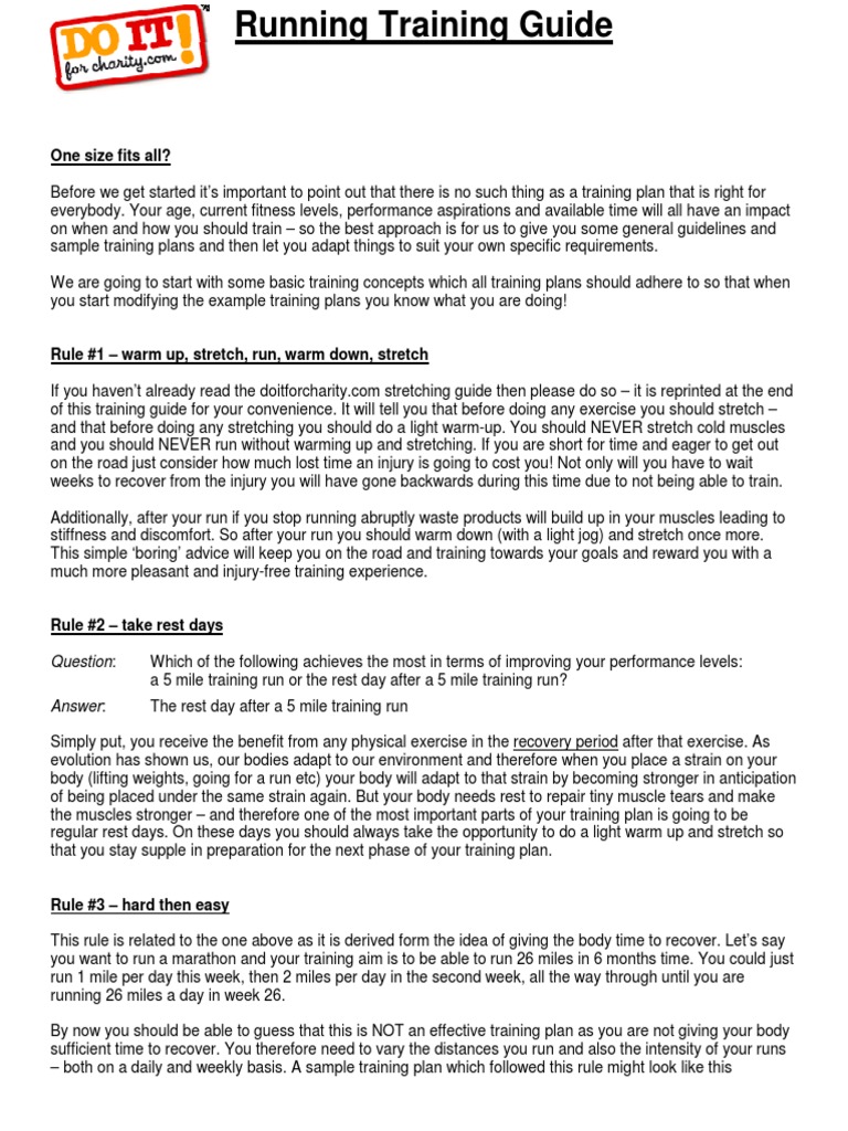 Running Training Guide | PDF | Physical Fitness | Physical Exercise
