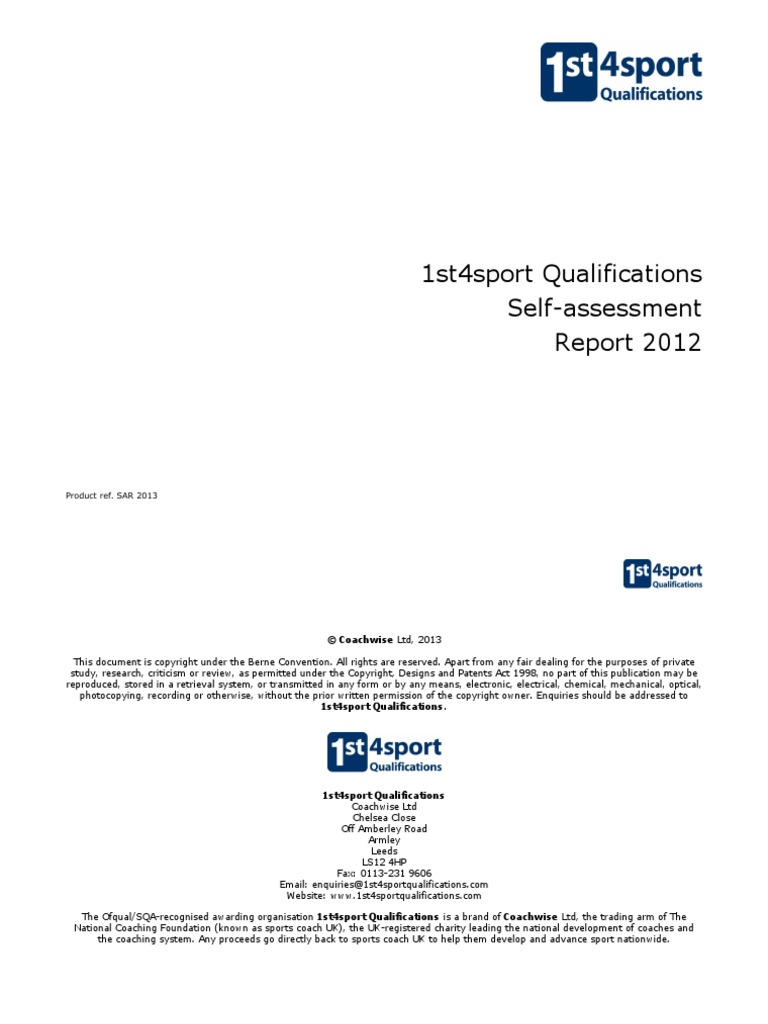Self Assessment Report 2013 | PDF | Strategic Management | Quality ...