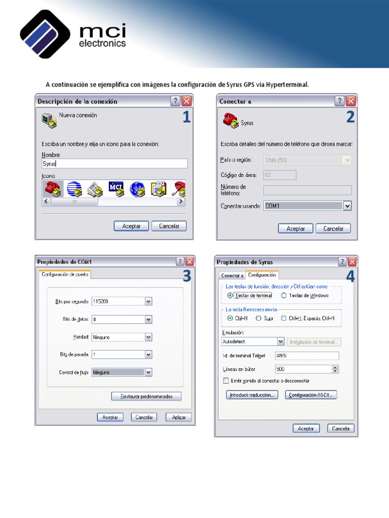 Configuración de Syrus GPS Vía Hyperterminal | PDF