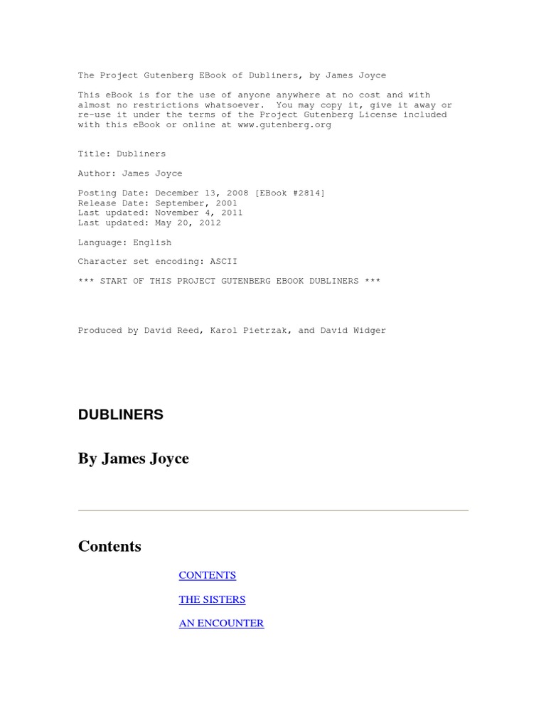 By James Joyce: Dubliners | PDF | Dubliners