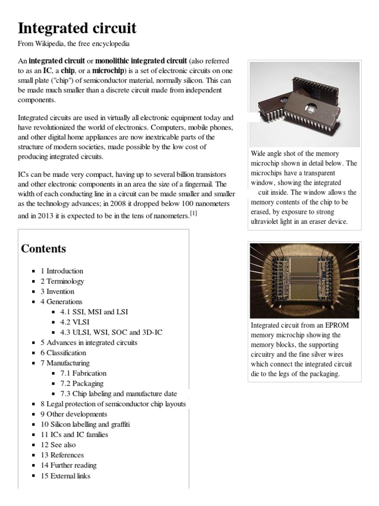 Integrated Circuit - Wik..., The Free Encyclopedia | PDF | Integrated ...