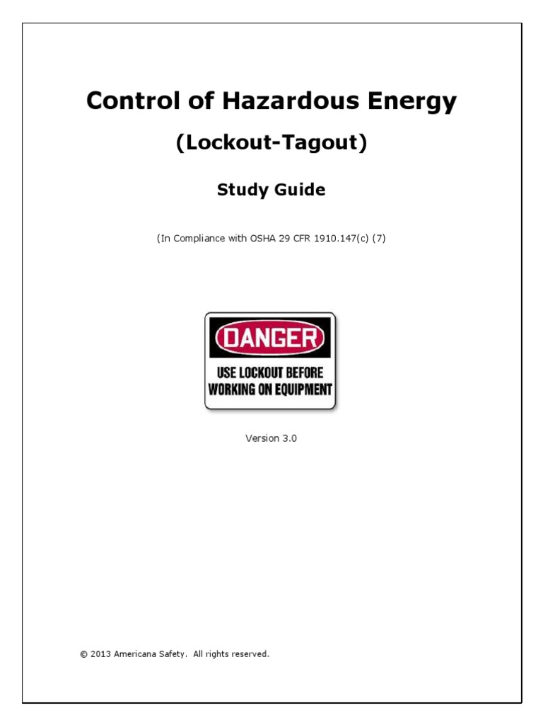 Lockout-Tagout - Study Guide | PDF | Business | Computers