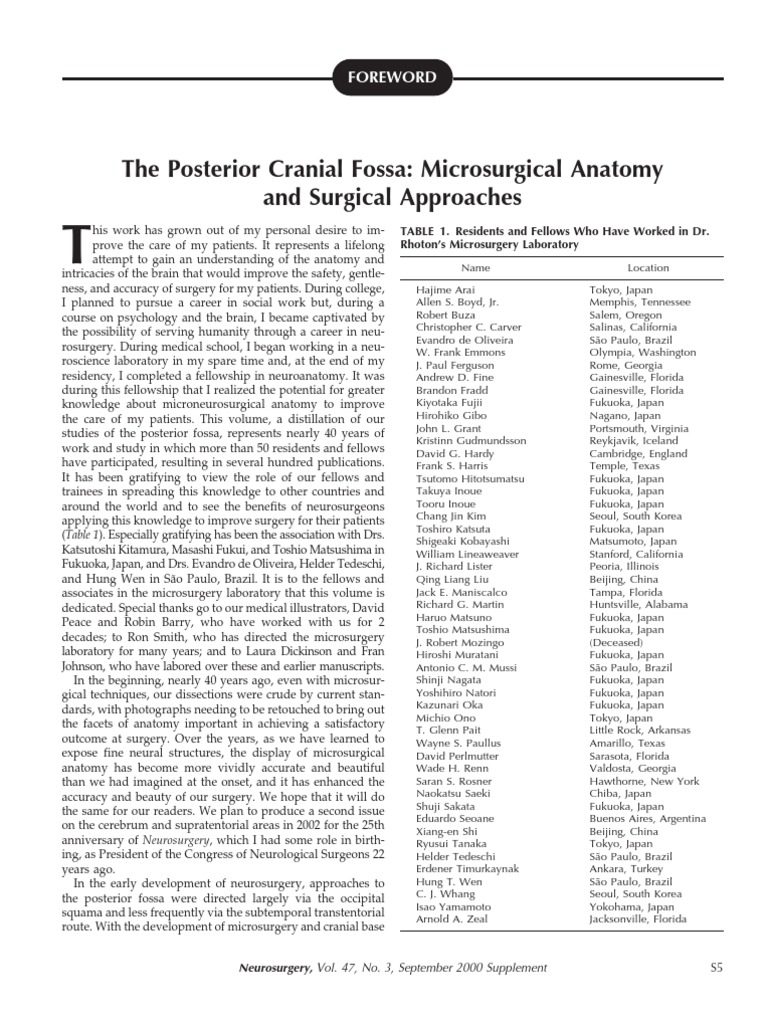 The Posterior Cranial Fossa: Microsurgical Anatomy and Surgical ...