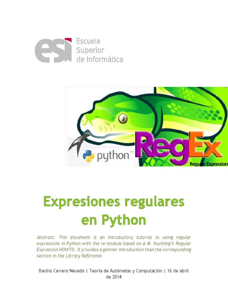 Expresiones Regulares en Python | PDF | Expresión regular | Perl