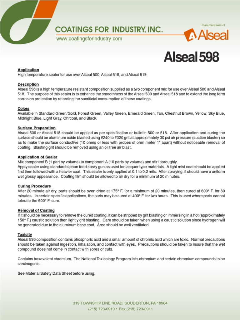 Alseal 598 | PDF | Chromium | Chemistry