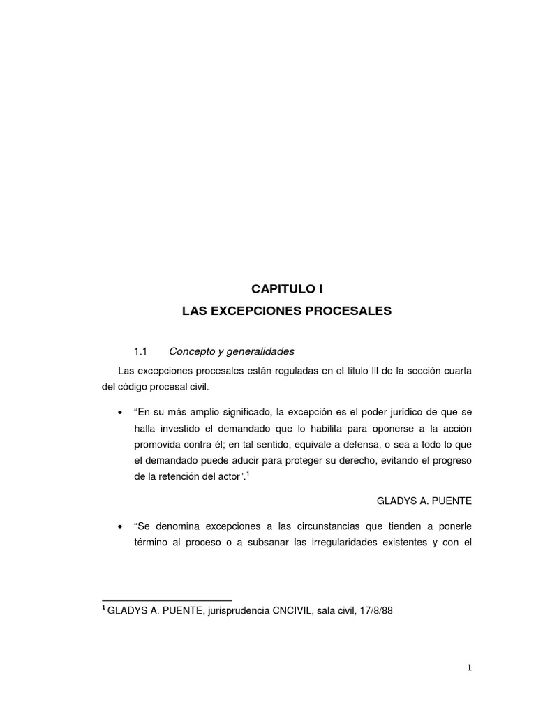 Las Excepciones Procesales (Roberto) | PDF | Ley procesal | Demanda ...