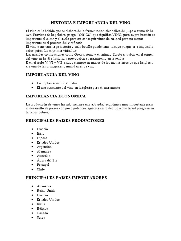 Historia e Importancia Del Vino (Ronald Bell) | Descargar gratis PDF ...