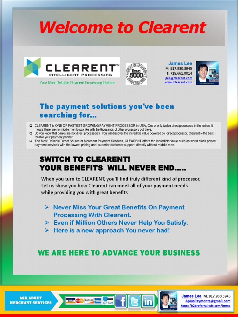 Welcome To Clearent Mobile Payment Solution With Restaurant Operation ...