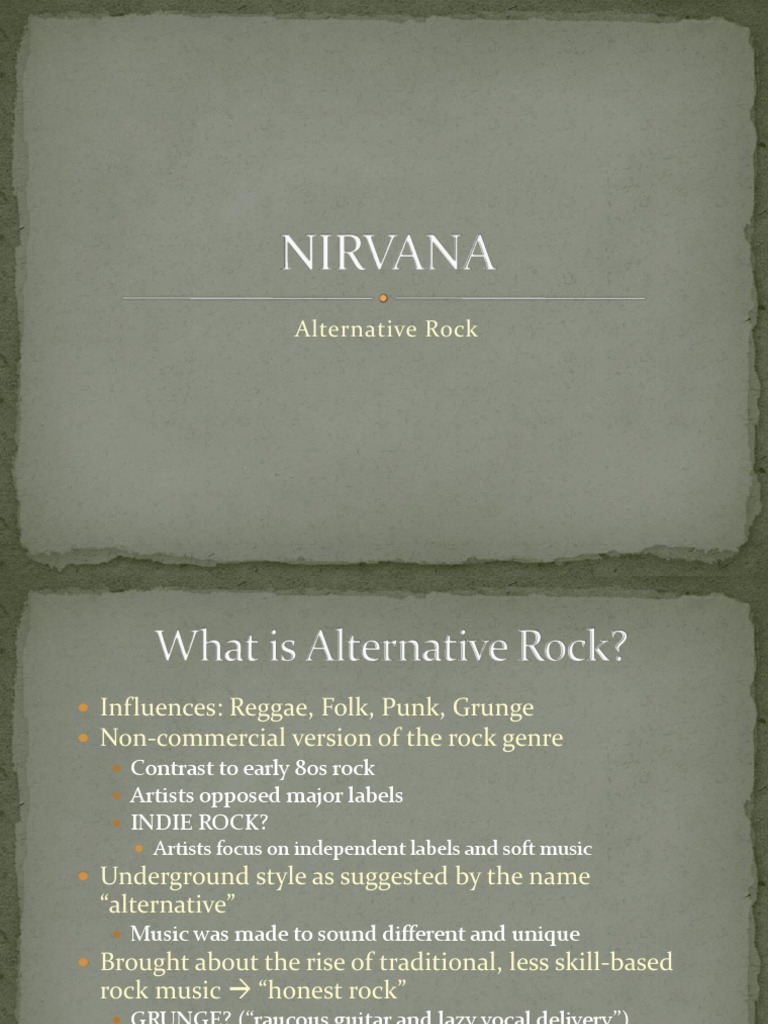 Nirvana Presentation | PDF | Alternative Rock | Rock Music