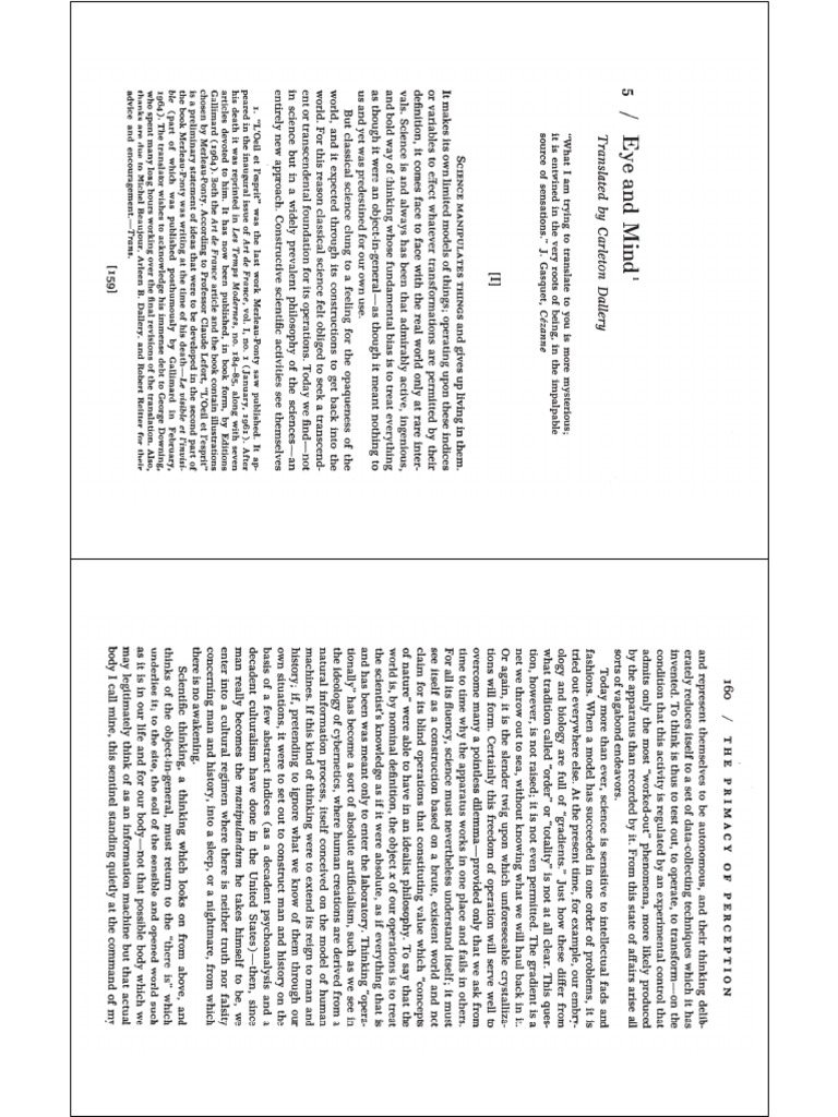 Merleau-Ponty's "Eye and Mind" | PDF