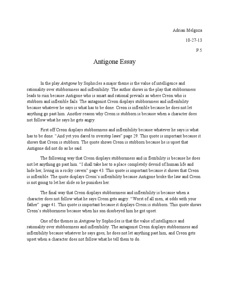 Antigone Essay | PDF