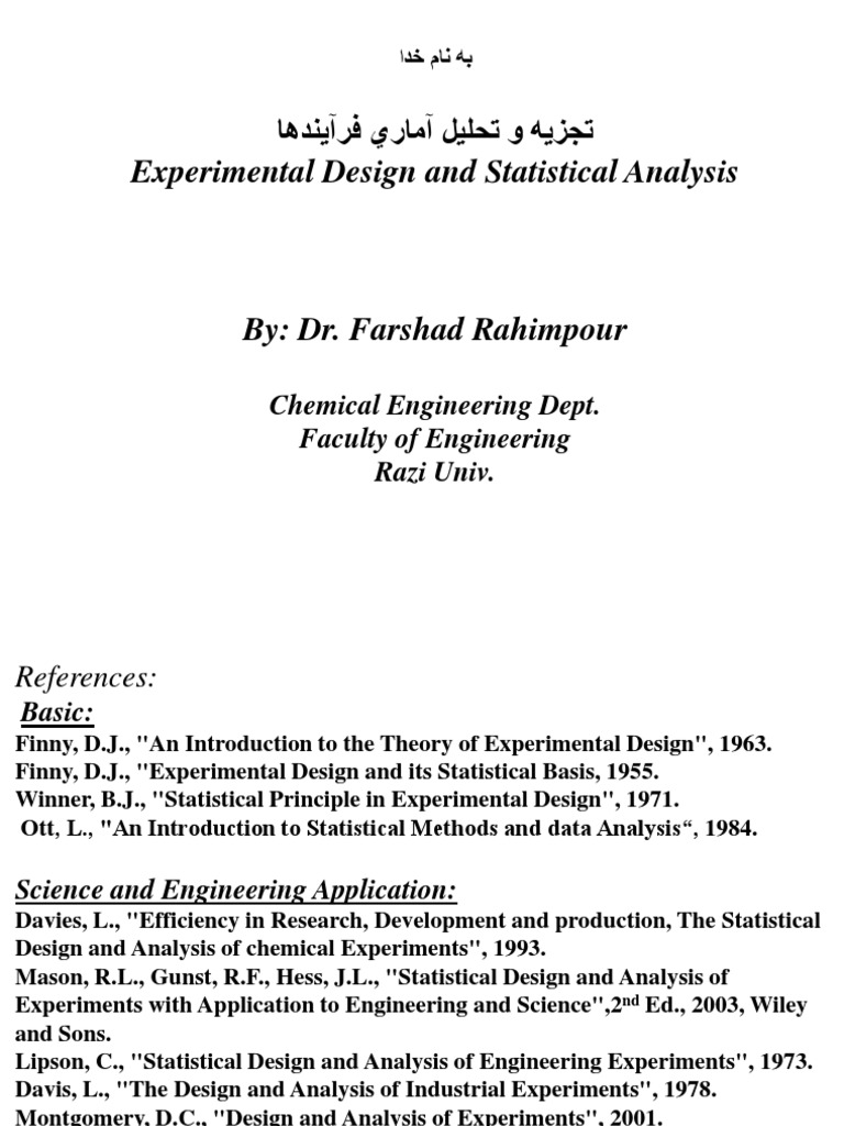 Experimental Design and Statistical Analysis | PDF | Normal ...