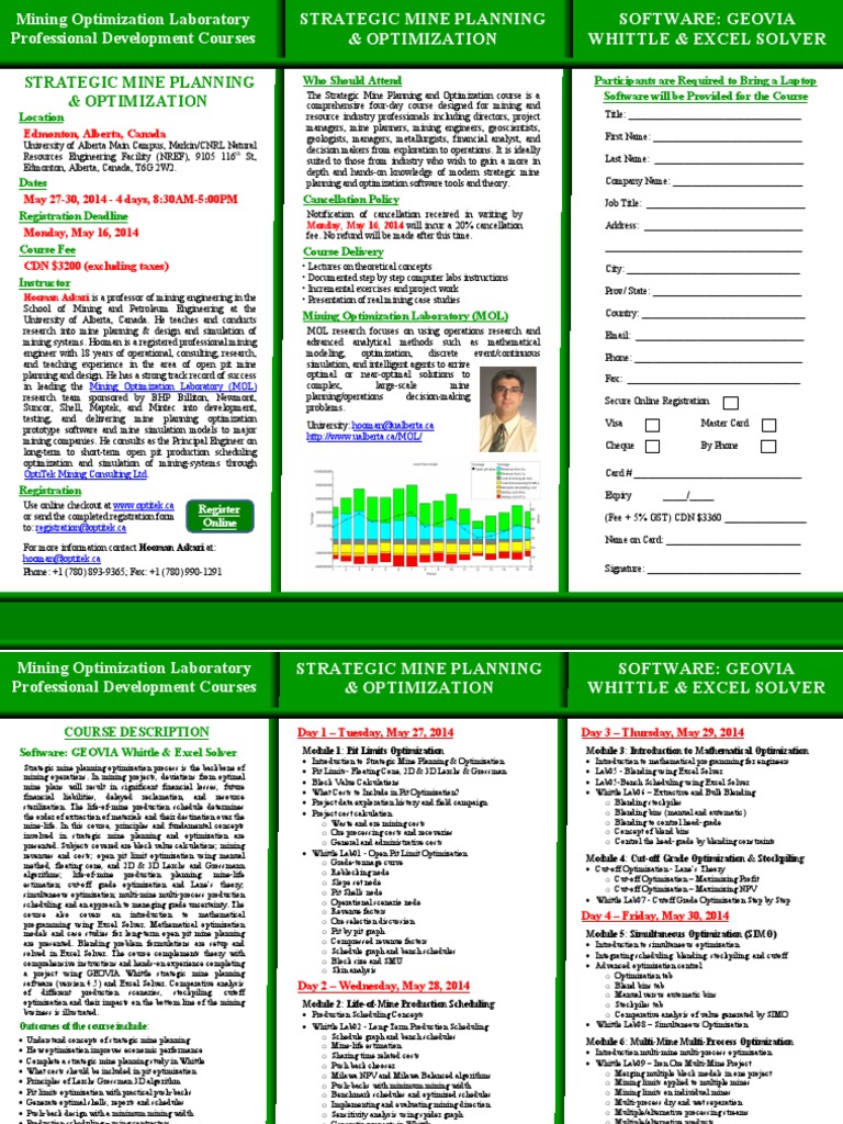 2014 Strategic Mine Planning And Optimization Pdf Scheduling