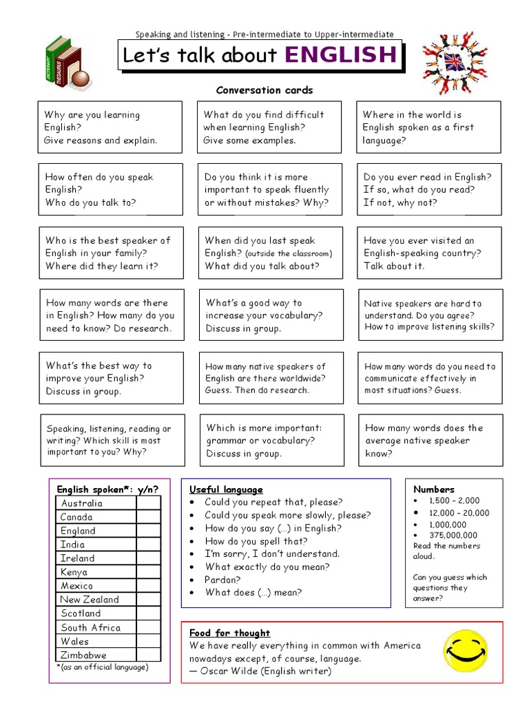 English Conversation Practice Cards | PDF