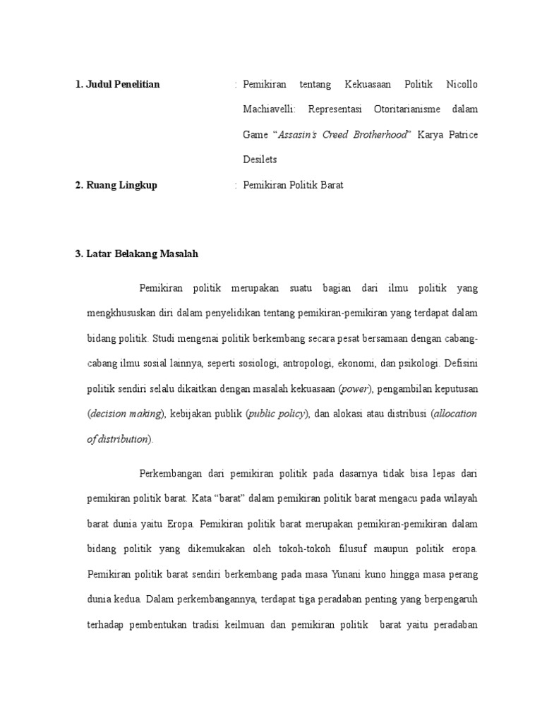 Contoh Outline | PDF | Ilmu Sosial