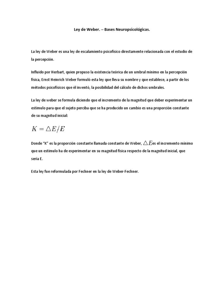 Ley de WEber | PDF