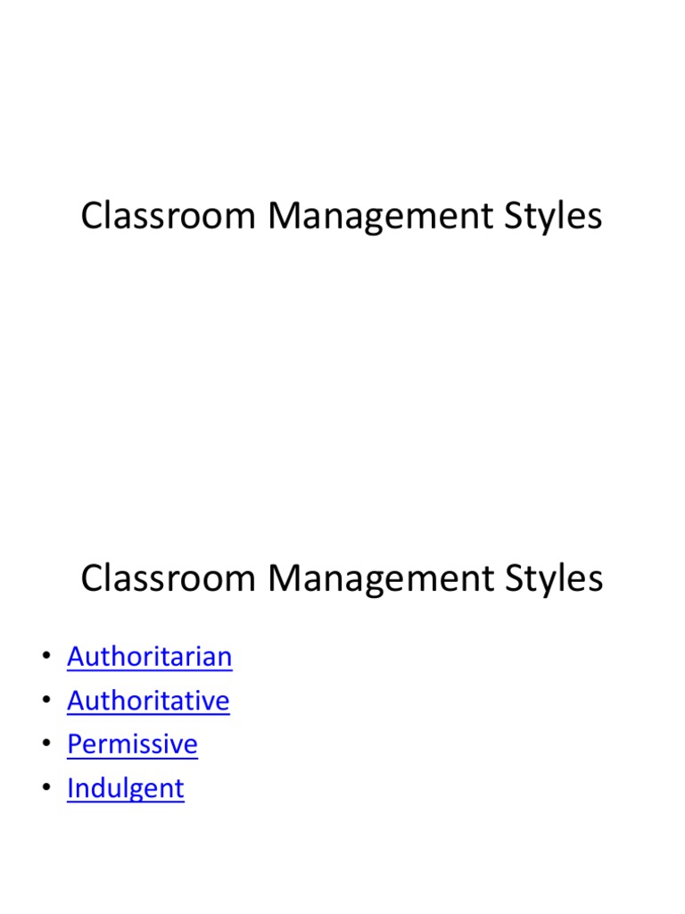 TSL3109-Classroom Management Styles | Classroom Management | Social ...